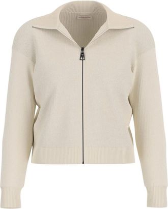 Guess Femme, Pulls, Blanc, Taille: 42 FR Ribbed Cardigan