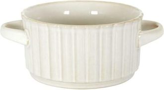 The Home Deco Factory KA0414, Elegant Ceramic Soup Bowl, Simple and Refined Design, ideal for soups, Salads and Desserts, Dishwasher and Microwave Safe, 8.5 cm, Beige