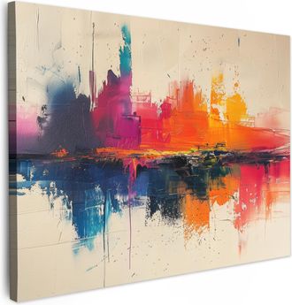 MuchoWow © Bilder 80x60 cm Wohnzimmer Deko Moderne Wandbild Kunstdruck auf Leinwand Bild Schlafzimmer über Bett Room Decor Geschenke Aquarell - Kunst - Modern