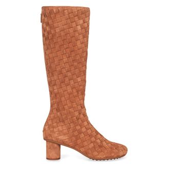 Bottega Veneta Atomic Intrecciato Wildleder Kniehohe Stiefel - - Shoes - Damen - Braun - 38 EU