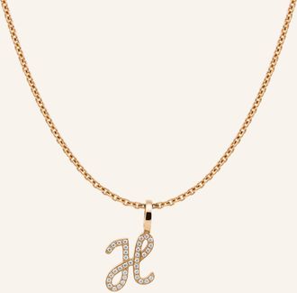 Cada Cada Kette Tiny Diamond Letter H rosegold