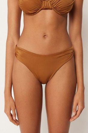 Calzedonia Brazilianer-bikinihose Shiny Satin Braun