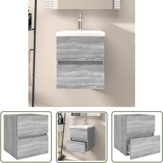 vidaXL The Living Store Waschbeckenunterschrank Grau Sonoma 41x38,5x45 cm Holzwerkstoff - Waschbeckenunterschrank - Badezimmerm&ouml;bel - Badeschr&auml;nke