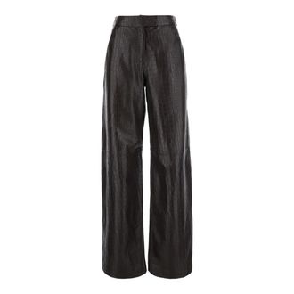 Federica Tosi Lederhose mit Krokodruck und Taschen - - Trousers - Damen - Braun - S