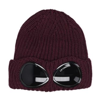 C.P. Company Merino Woll Goggle Beanie - - Accessories - Herren - Rot - ONE SIZE