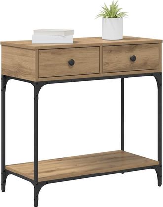 Generic Wohnzimmertisch Tisch mit verstellbaren Beinen, Konsolentisch, Beistelltisch mit viel Stauraum, Ablagetisch, Flurtisch, Holzwerkstoff(Braune Eiche 100