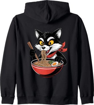 Shinkai Frecher Fuchs mit Onigiri Japan Streetwear Kapuzenjacke