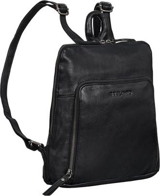 STILORD Sally Vintage Sac à Dos Cuir Femme Petit 10,1 Pouces Tablet Cuir Véritable Mini Sac à lÉpaule Compact pour Centre Ville Loisirs, Couleur:noir