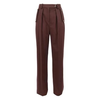 Elisabetta Franchi Baumwoll-Gabardine-Hose - - Trousers - Damen - Braun - XL