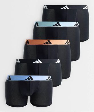 adidas Active Flex - 5er-Pack Trunk-Unterhosen in Schwarz mit verschiedenen farbigen Taillenb&uuml;nden