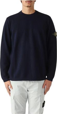 Stone Island Homme, Pulls, Bleu, Taille: M Micro Stitch Crewneck Sweater