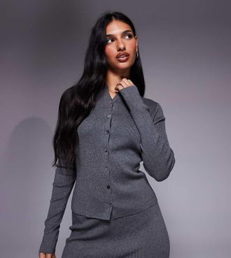 KAIIA Exclusivit&eacute; - Kaiia - Gilet densemble boutonn&eacute; en maille fine - Anthracite-Gris