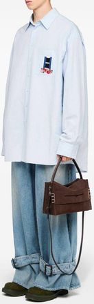 032c Suede Shoulder Bag - Brown