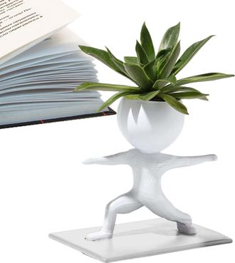 Generic Harz Sukkulente T&ouml;pfe - Gewichtheber menschlicher Pflanzer, kreativer dekorativer Topf | Stilvoller Pflanzenhalter f&uuml;r Mantel, Bad, Balkon und Tisch, 