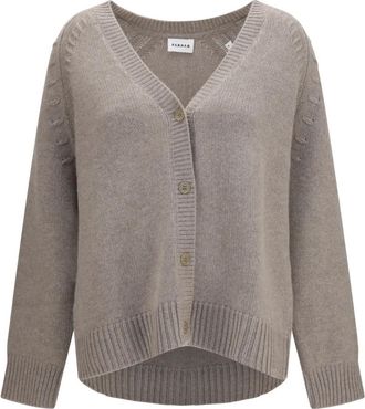 P.A.R.O.S.H. V-Ausschnitt Knopf-Strickjacke - - Knitwear - Damen - Braun - M