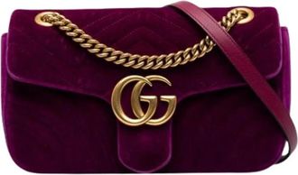 Gucci Sac bandouli&egrave;re matelass&eacute; en velours Pre-owned - Femme - Pre-owned - Violet - Taille: ONE Size