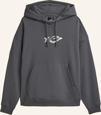 Yohji Yamamoto Y-3 Liquid Logo Kapuzenjacke, French Terry grau