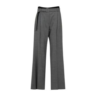Msgm Weit geschnittene Hose mit G&uuml;rtel - - Trousers - Damen - Grau - M