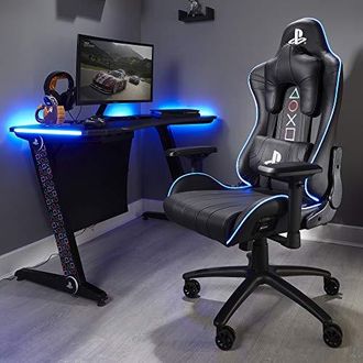 X Rocker Amarok PlayStation Chaise de Bureau Ergonomique avec accoudoirs 3D et &eacute;clairage LED, Rotation et Hauteur r&eacute;glable jusqu&agrave; 120 kg, 86 x 70 x 33 cm