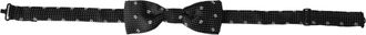 Dolce & Gabbana Black Silk Floral Adjustable Neck Men Papillon Bow Tie