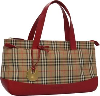Burberry Pre-owned Toile sacs-main - Femme - Pre-owned - Beige - Taille: ONE Size