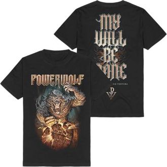 Powerwolf My Will Be Done Homme T-Shirt Manches Courtes Noir M 100% Coton Regular/Coupe Standard