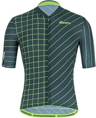 Santini Eco Sleek Dinamo Maillot de cyclisme &agrave; manches courtes pour homme Vert militaire Taille XL 2021