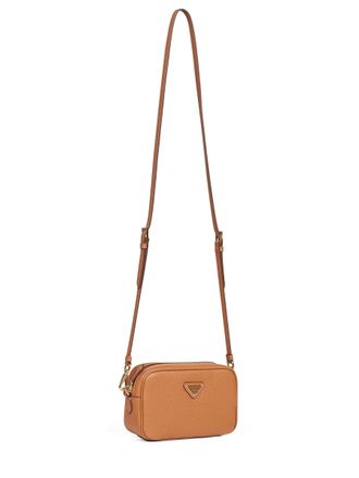 Prada Womens Mini Crossbody Bag Caramel Calf Leather Camel