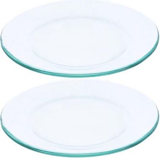 TOPBATHY ORFOFE Plat De Remplacement en Verre Transparent pour Chauffe-Cire, Coupelle Chauffante Compacte R&eacute;sistante &agrave; La Chaleur, Support Dhuile Essentielle p