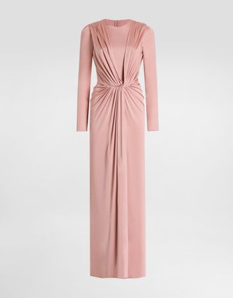 Dolce & Gabbana Viscose Jersey Long Dress - Frau Kleider Rosa 44