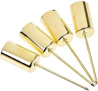 Riffelmacher & Weinberger Riffelmacher 10860 - Stabkerzenhalter, aus Metall, 2,3 x 11 cm, 4 St&uuml;ck, Gold, Gesteck, Adventskranz, Dekoration, Weihnachten