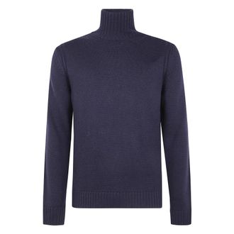 Dondup Turtle Neck Sweater im Dolcevita-Stil - - Knitwear - Herren - Blau - L