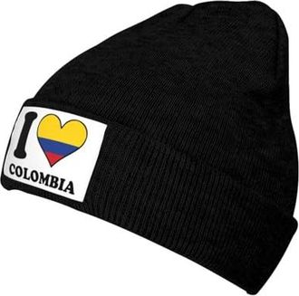 Generic Bonnet Thermo Dr&ocirc;le-Jaime-La-Colombie-Drapeau-Colombien-Coeur Mode Chapeau Tricot&eacute; Doux Bonnet en Tricot pour Sport Shopping Randonn&eacute;e