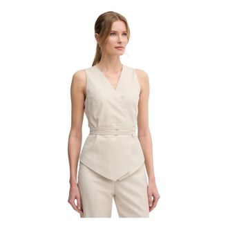 Sandro Ferrone Weste mit Bindeg&uuml;rtel - - Suits - Damen - Beige - M