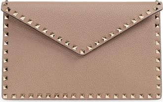 Valentino Garavani Besetzte Lederclutch - - Bags - Damen - Rosa - ONE SIZE