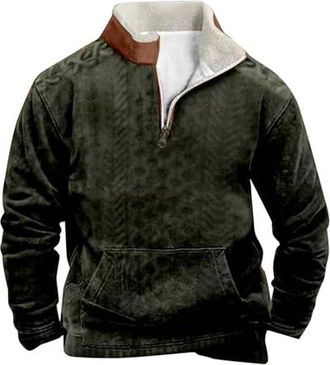 Generic Sweats pour hommes - Commerce extérieur - Nouveau patchwork - Sweatshirt dégradé à manches longues - Col montant - Fermeture éclair - Pull décontracté