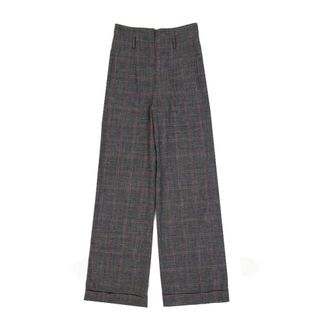 Alberta Ferretti Graue karierte Baumwoll-Wollhose - - Trousers - Damen - Grau - L