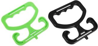 BESPORTBLE Lot de 2 Poign&eacute;es R&eacute;utilisables pour Paquet de Courses en Plastique Antid&eacute;rapantes Ergonomiques L&eacute;g&egrave;res et Compactes Noir et Vert pour Transporter Con
