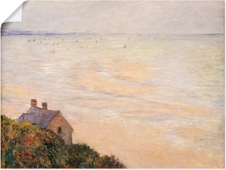 Artland Wanddeko Poster & Kunstdrucke Wandposter 80x60 cm Landschaften Horizont Meer Strand Die Hütte in Trouville bei Ebbe 1881 Impressionismus Claude Monet 