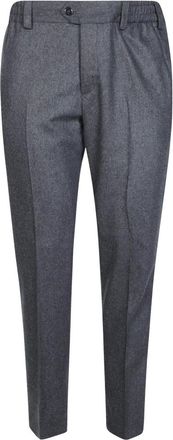 PT01 Pt01 - Pantalone Laine & Cachemire Flanelle Bross&eacute;e - Homme - Pantalons - Gris - Taille: W33