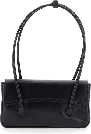 Margesherwood Glossy Leather Shoulder Bag - Black