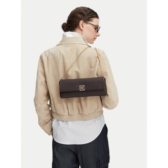 Calvin Klein Handtasche Calvin Klein Emblem Hw Pebble Clutch LV04F3740G Braun