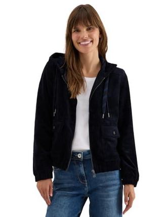 Cecil 2117008 Veste en Velours côtelé avec Capuche, Bleu foncé Urbain, XXL Femmes