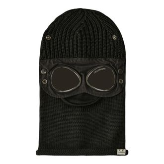 C.P. Company C.p. Company, Homme, Accessoires, Noir, Taille: ONE Size Cagoule en Laine Mérinos Noire Masque de Ski