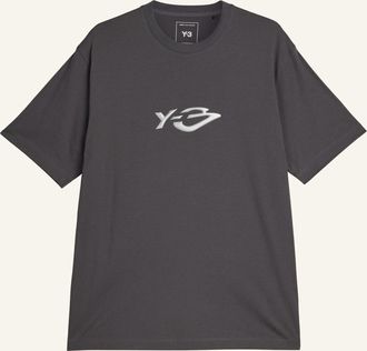 Yohji Yamamoto Y-3 Liquid Logo T-Shirt grau