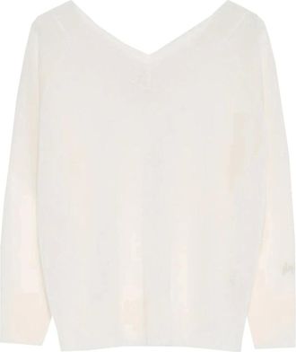 Marella Femme, Pulls, Blanc, Taille: 42 FR Jasmine V-neck Tricots