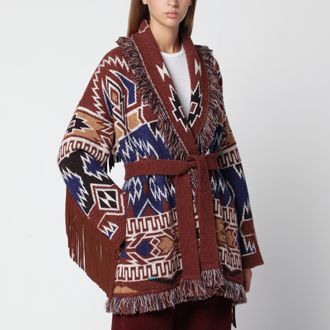 Alanui Amazing Journey blue virgin wool cardigan
