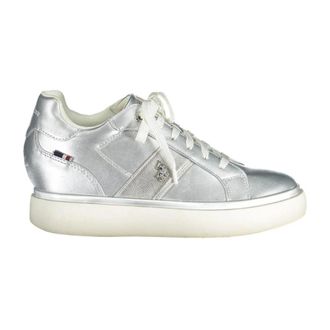 U.S.Polo Association Silberne Freizeitsneaker mit Logodetail - - Shoes - Damen - Grau - 38 EU