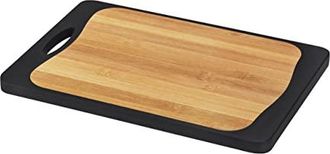WENKO Schneidebrett Kombi, rutschfestes Schneidbrett mit einer antibakteriellen Kunststoffseite f&uuml;r Fleisch&Fisch sowie einer Bambus-Kunststoffseite, mit Gr