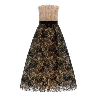 Elie Saab Robe mi-longue en dentelle guipure - Femme - Robes - Multicolore - Taille: 36 FR